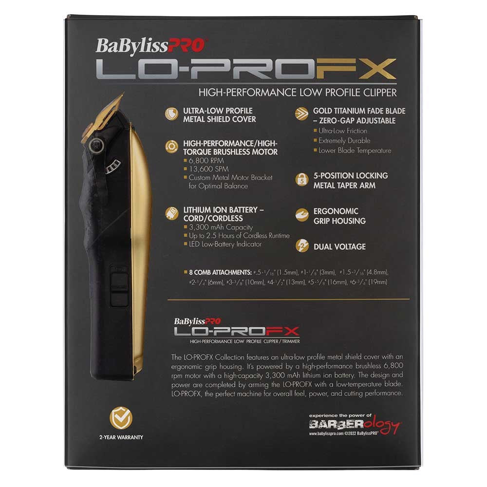 BaBylissPRO GOLD LoPro FX Low Profile Clipper – Bravo Barber Supply